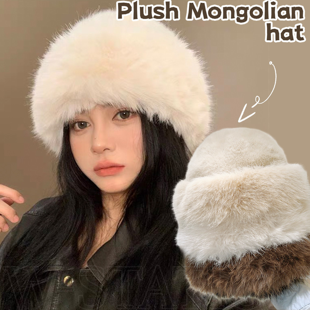 Korean INS Fluffy Hat - Warm Fur Fisherman Hat - Windproof Thick Panama Caps - Large Size ...