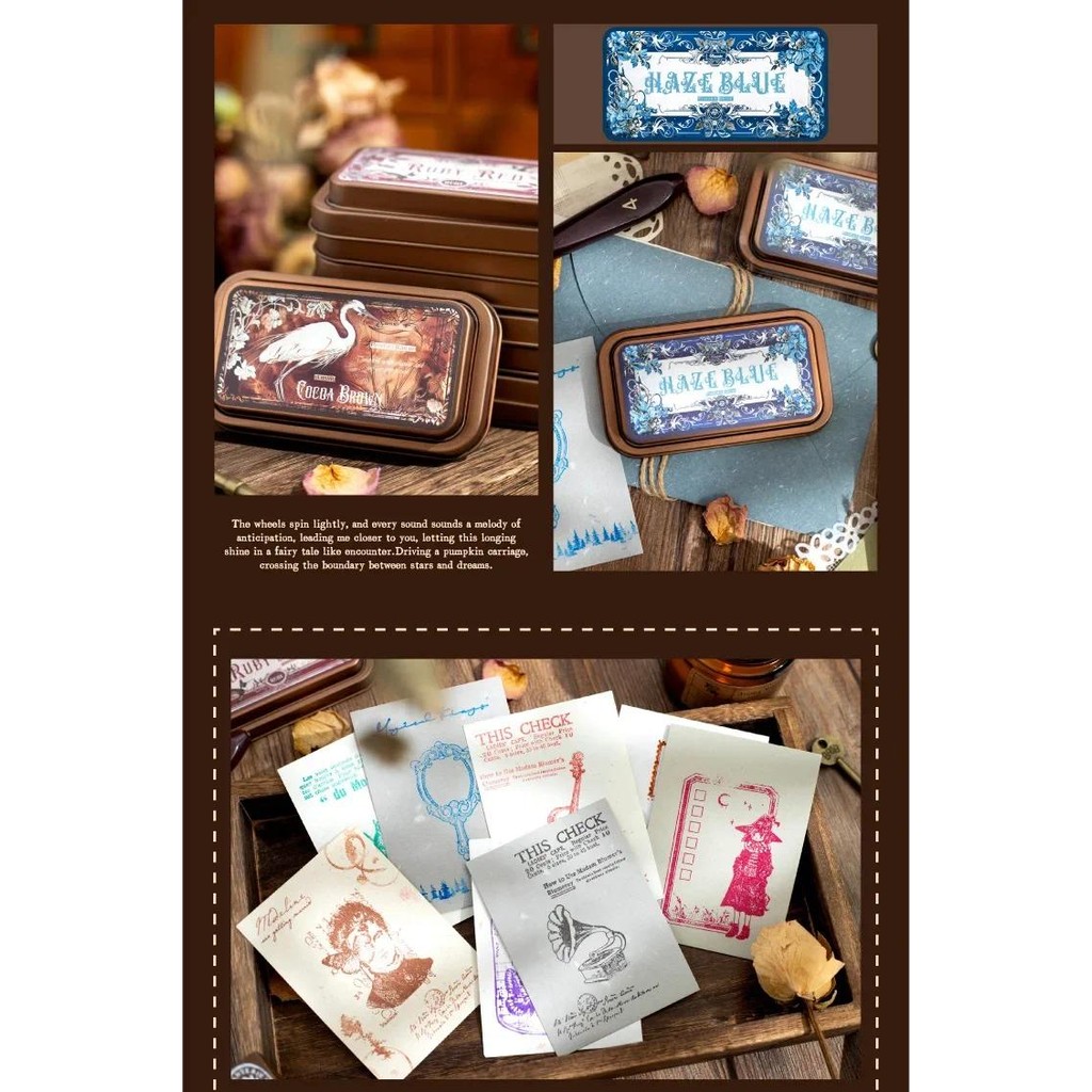JIANWU Medieval Legend Series Vintage Material Collage Colorful Metal ...