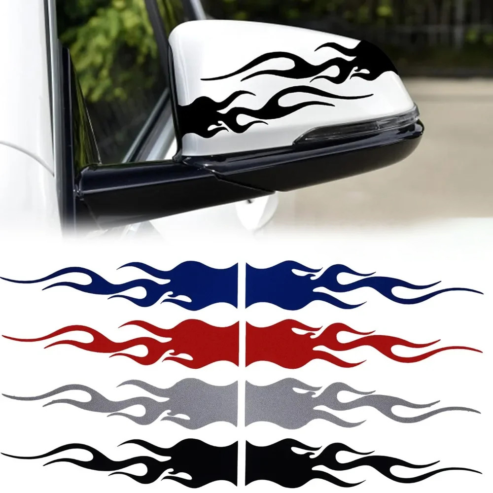 Funny Car Flame Reflective Sticker - Vinyl Racing Sports Flame Stripes ...