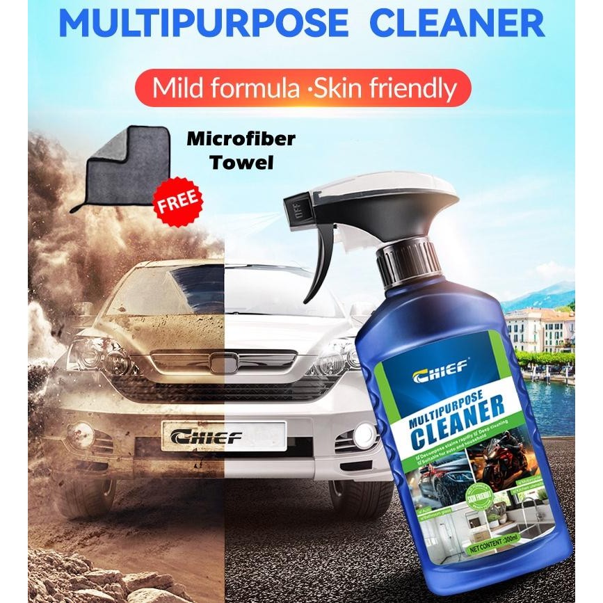 Chief Multipurpose Cleaner Spray w/ Free Towel Remove Stains Dirt ...