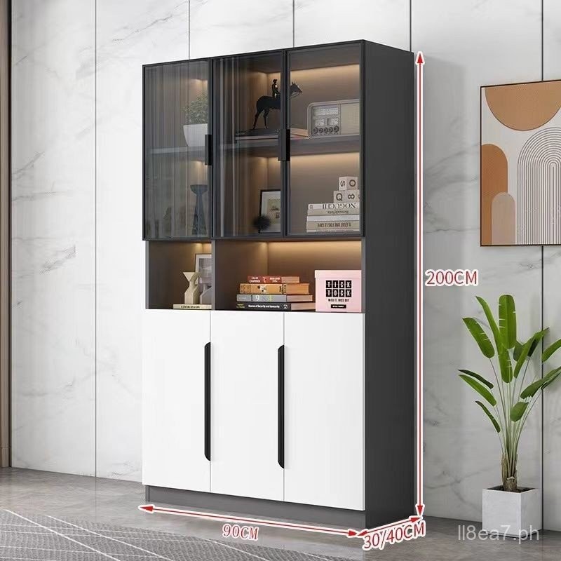 Dust-Proof Bookcase with Glass Door Hand-Made Display Cabinet Light ...