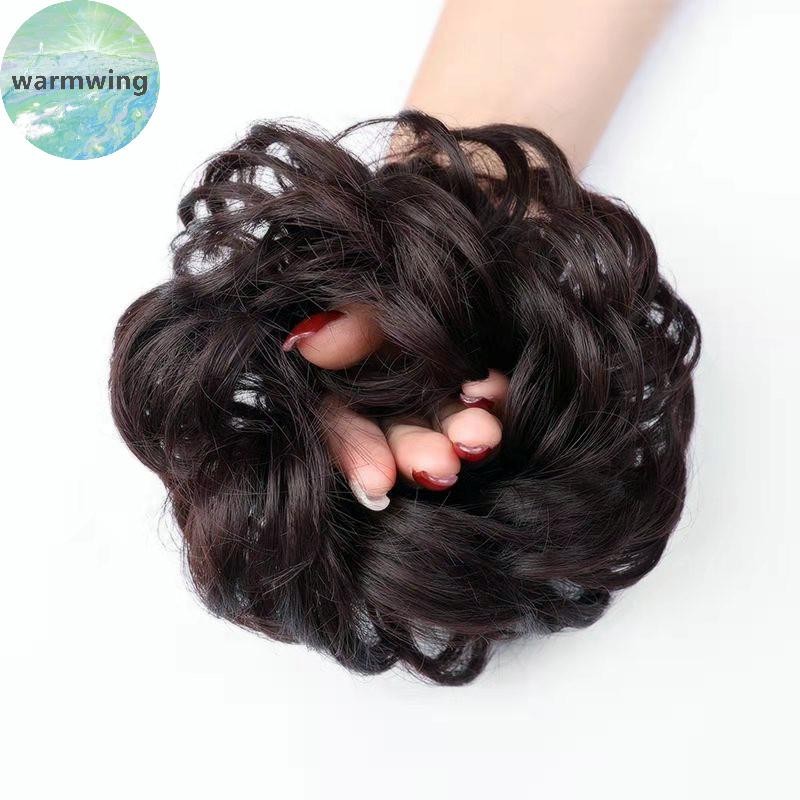 Warmwing Real Fake Hair Ring Rubber Band Hair Bun Hair Pull Flower ...