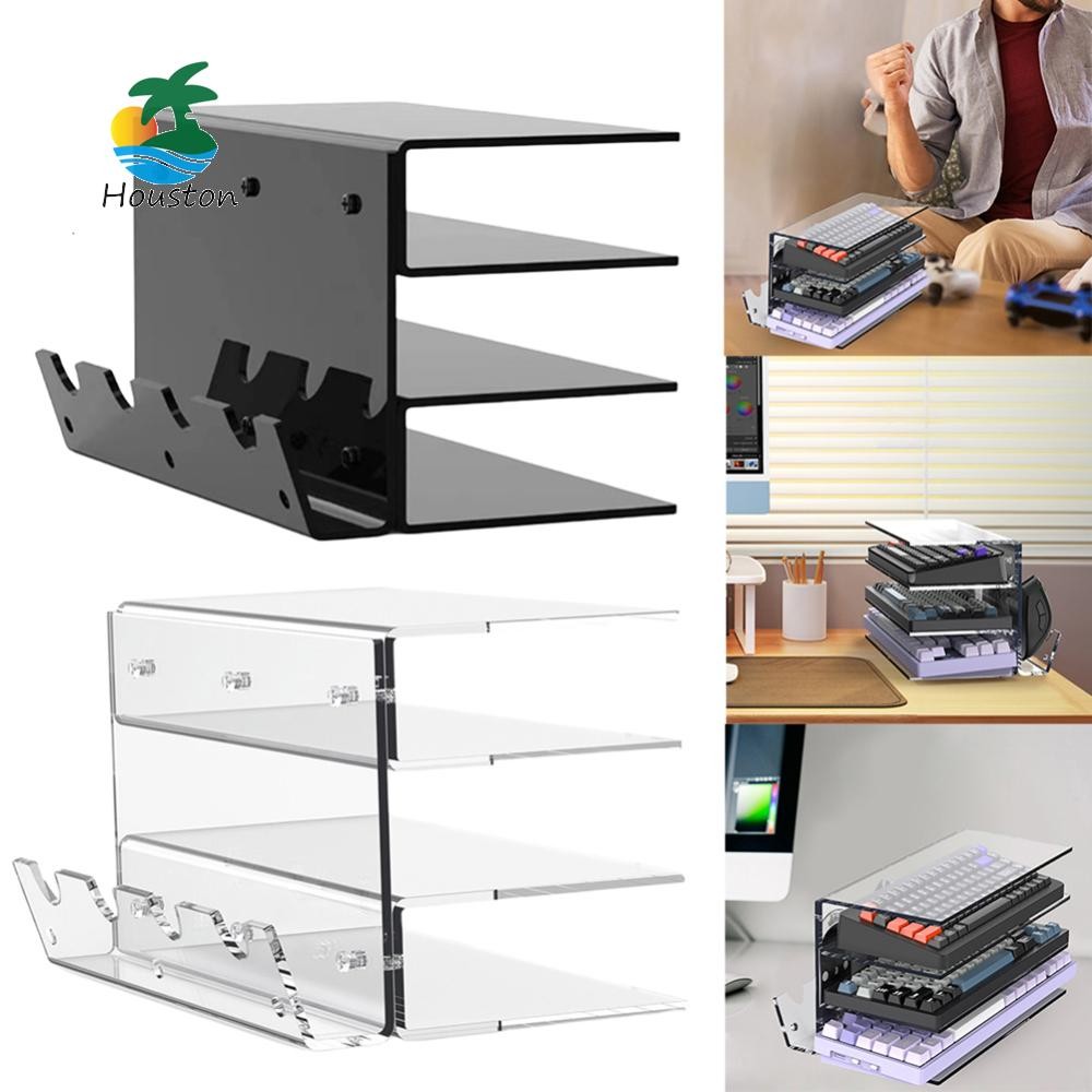 Acrylic Keyboard Mouse Storage Rack 3-Tier Keyboard Display Stand ...