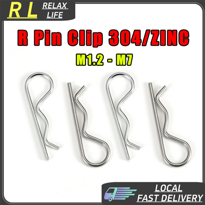 [RL] R Spring Clip Pins Latch M1.2 - M7 Snap B Pins Wave Lock Open Pin ...