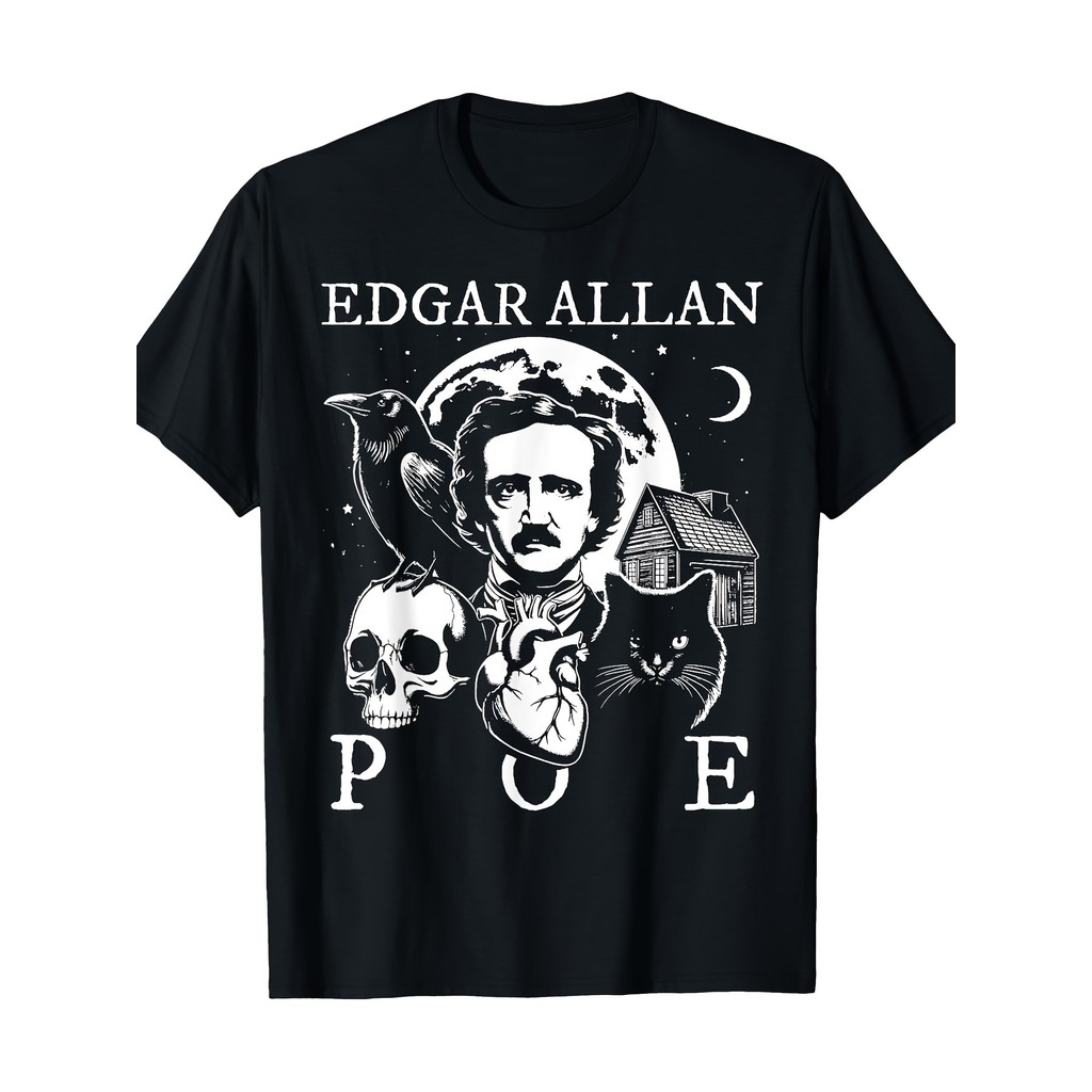 Exclusive Literary Tee for Men - Edgar Allan Poe Inspired Raven Design ...