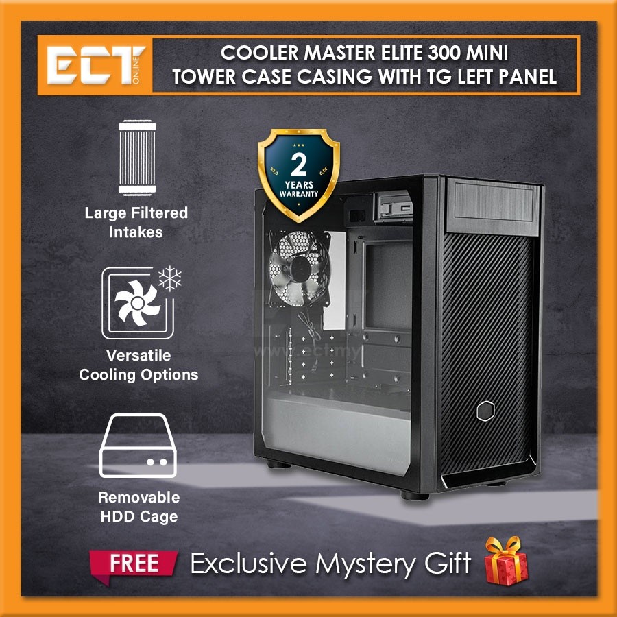 Cooler Master Elite 300 Mini Tower Case Casing With ODD Steel / TG Left Panel | Shopee Philippines