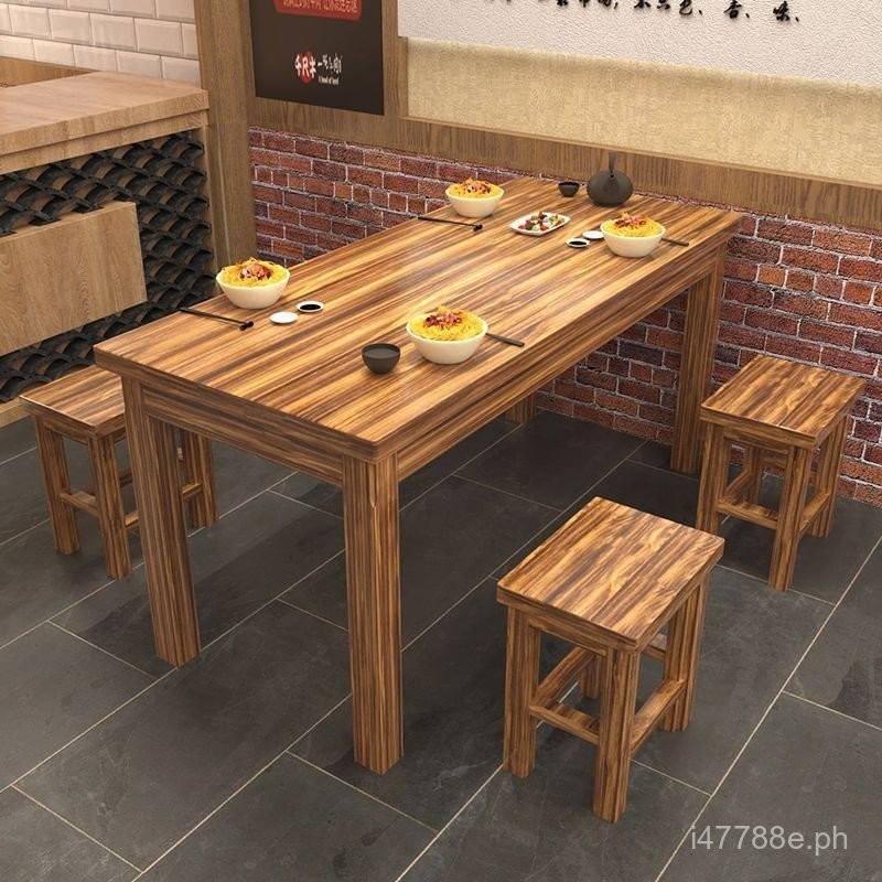 Solid Wood Fast Food Table and Chair Combination Restaurant Ding Room ...