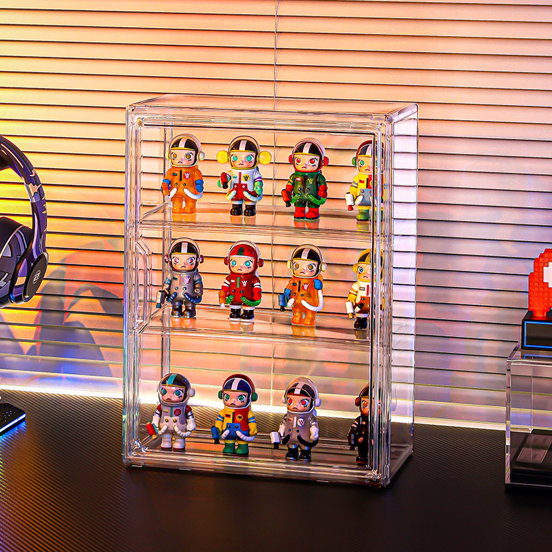 Acrylic Display Case Popmart Storage Organizer Wall Mounted Transparent ...