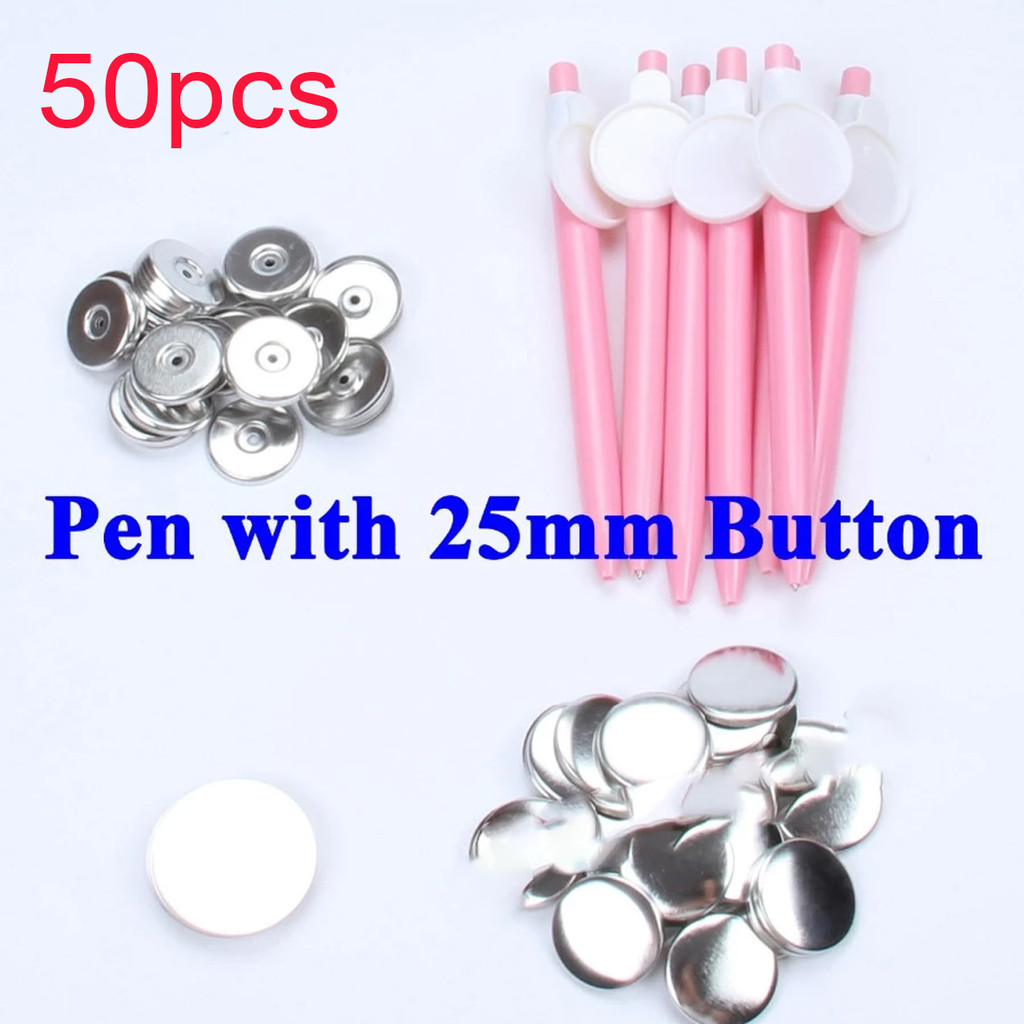 50Sets Pen Ballpen With Button Pin Button Badge Maker Pen Button Badge ...