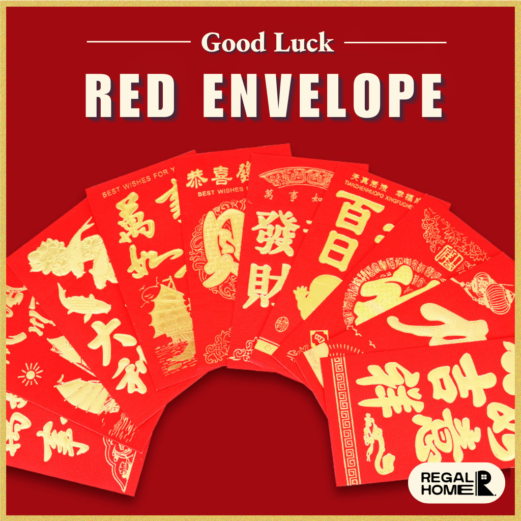 [1 PACK RANDOM] Short/Long Angpao Red Envelope Good Luck Fortune Red ...