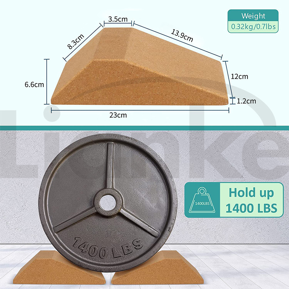 2Pcs Yoga Wedge Blocks Ankle and Calf Stretching Block Corkwood for for ...