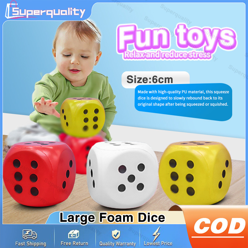 Large Foam Dice 6cm Number Teaching Dice Children Entertainment Dice ...