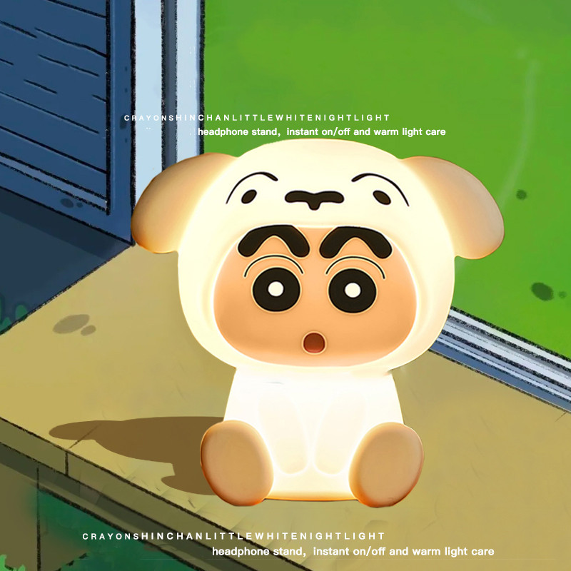 Cartoon Crayon Shin-Chan And Bubu Pat Light Bedroom Lamp Soft Silicone ...