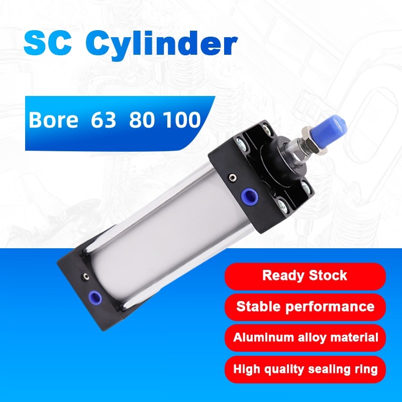 Pneumatic Air Cylinder SC Type Double Acting Heavy Air Cylinder 63/80/100mm Bore 25~500mm Stroke ...