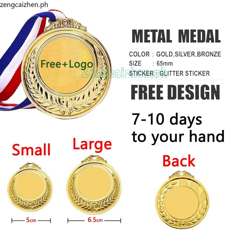 Free +logo METAL Medal Both Side Sticker Medal Besi With Ribbon Alloy ...