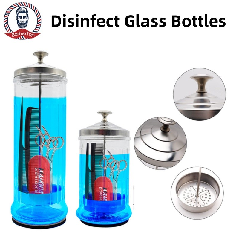 Barber Disinfectant Jar 50 Oz Manicure Disinfecting Jar with Removable ...