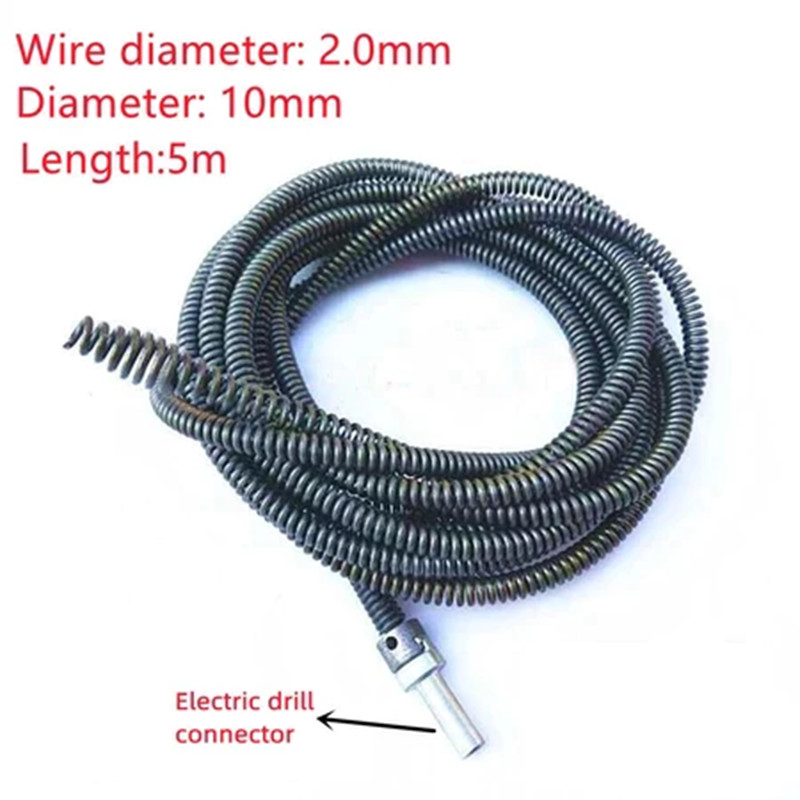 10m Sewer Dredging Spring Electric Drill Drain Cleaner Machine ...