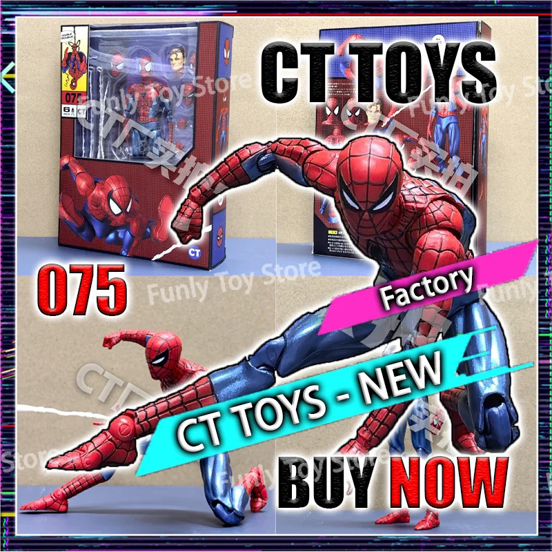 New Ct Toys Mafex 075 Spiderman Figure The Anazing Spider-Man Comic Ver ...