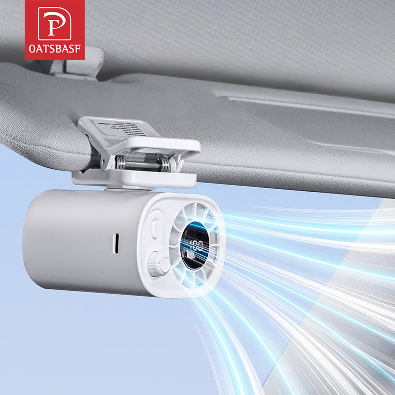 OATSBASF Rechargeable Car Sun Visor Clip-on Fan Car Handlebar Fan Co ...