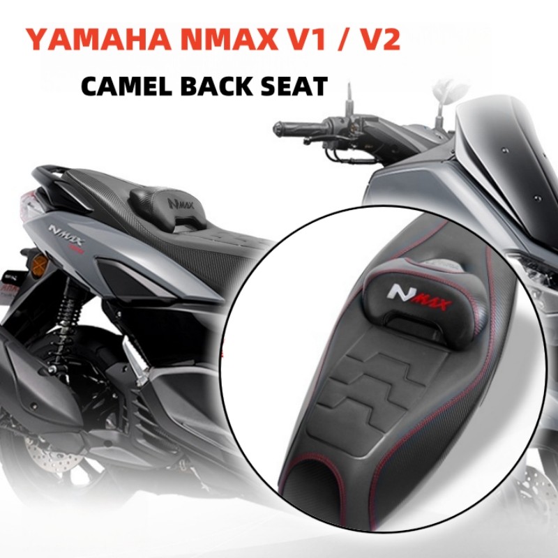 YAMAHA NMAX V2 V1 CAMEL BACK SEAT ASSEMBLY WITH EMBROID LOGO AND CARBON DESIGN / DELUXE COMFORT ...