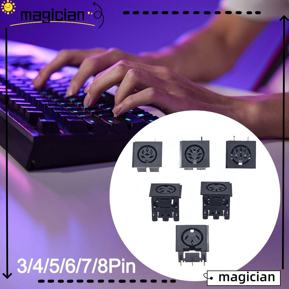 MAG DIN Female Socket Connector, 3 4 5 6 7 8 Pin 4 5 6 8 Poles DIN Mini ...