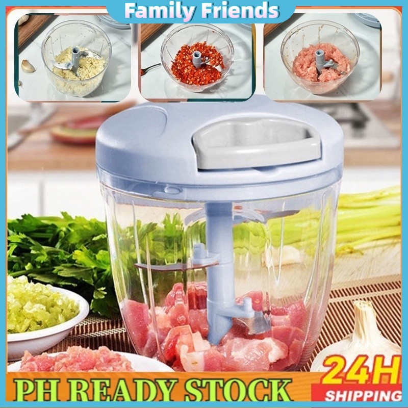 500/900ml Multi-function Manual Garlic Cutter Food Processor Vegetable ...