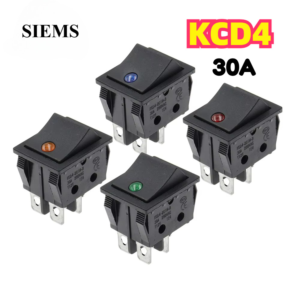 KCD4 Rocker Switch cat eye switch with LED light 4 pin 2 position ON ...