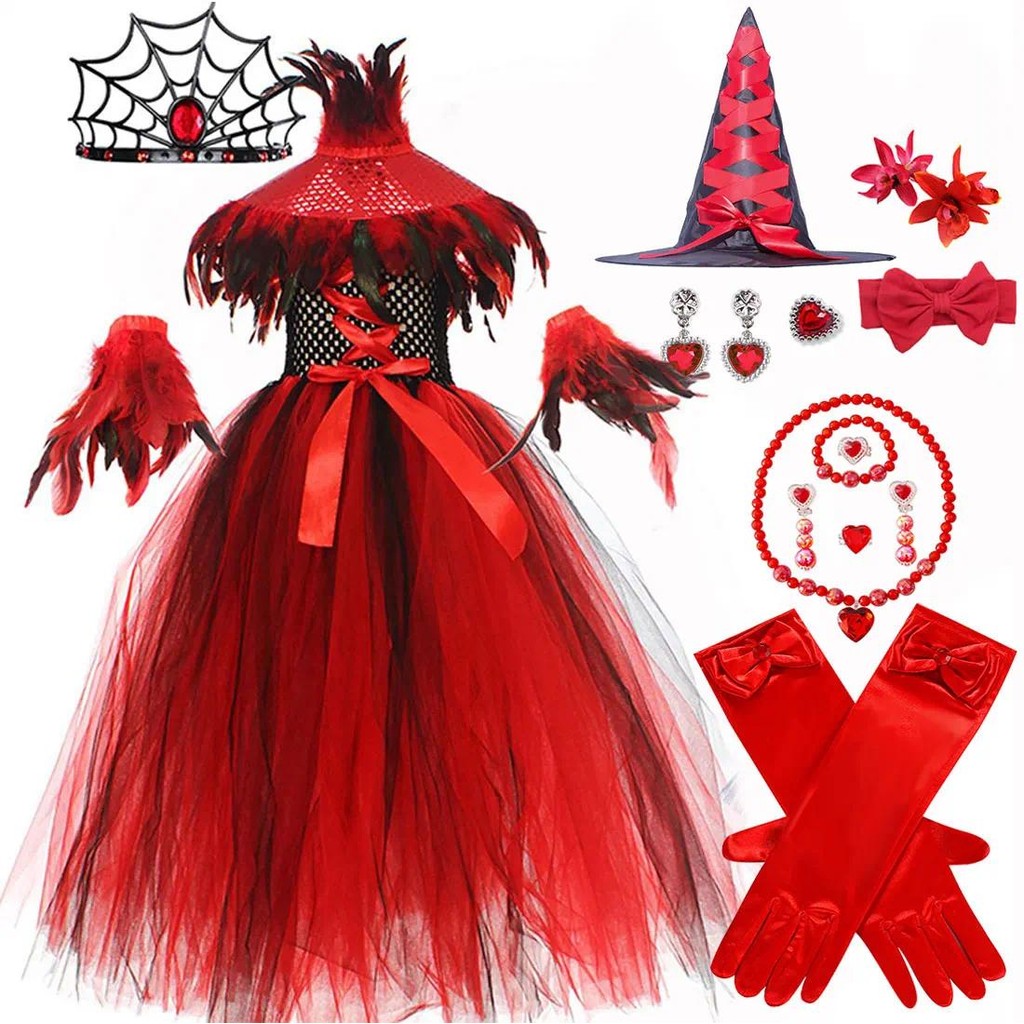 New Halloween Vampire Costume for Girls Devil Witch Gothic Clothes ...