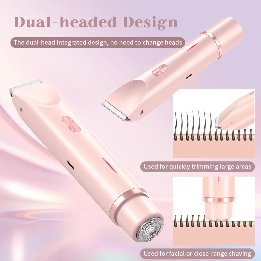 Electric Shaver for Women Waterproof Wet & Dry Hair Razors 2 in 1 ...