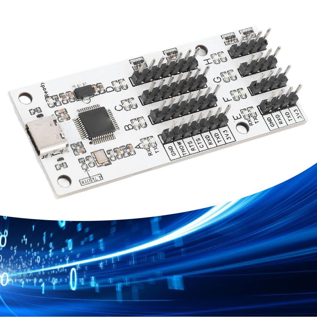 Apill USB To 8 Way TTL Serial Adapter Module 480Mbps Interface CH348 Independent Control 3.3V ...