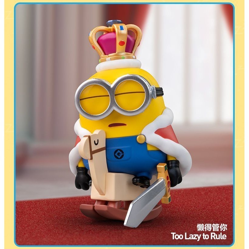 Genuine POPMART Minions lazy every day Series of figurines official art ...