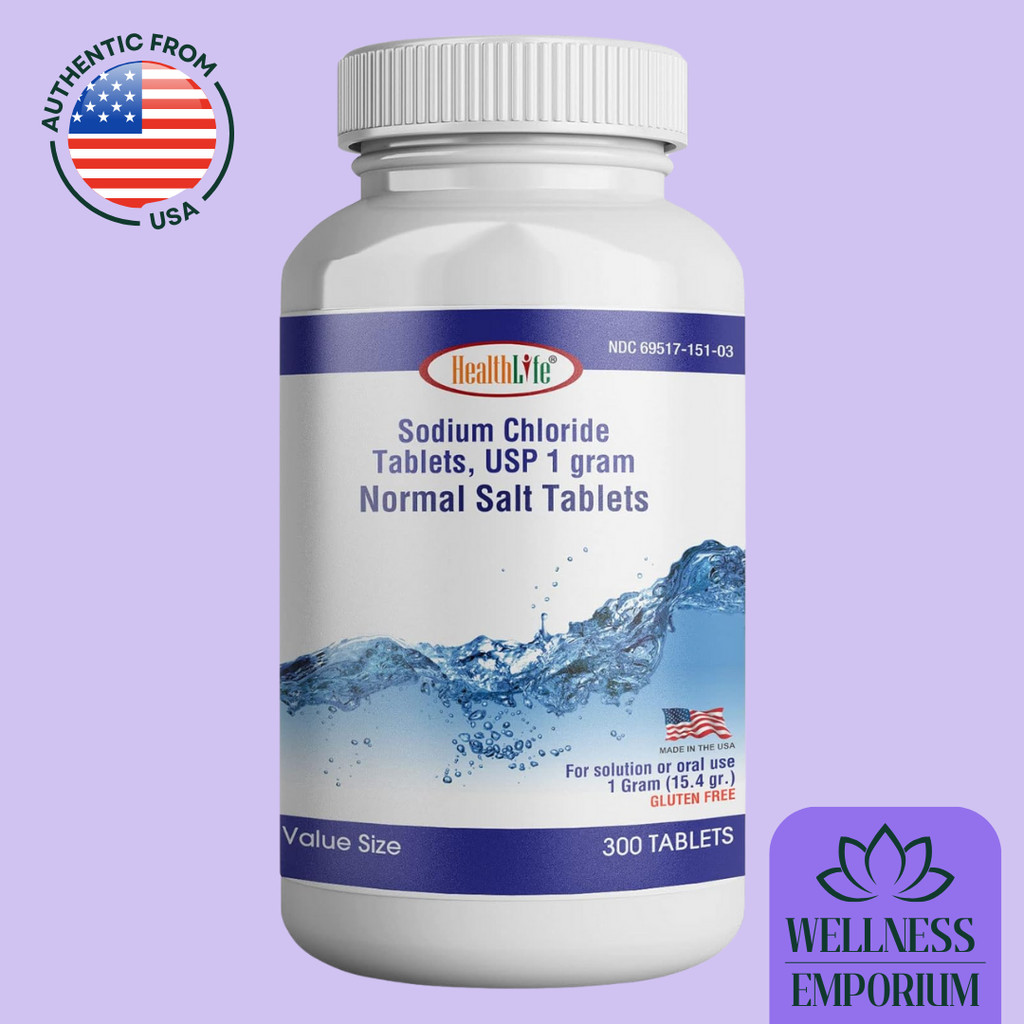 Health Life Sodium Chloride Normal Salt Tablets 1g USP 300 Tablets ...
