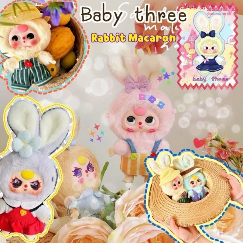 Baby Three Macaron Bunny Series Plush Blind Box Toys Mystery Box Rabbit ...