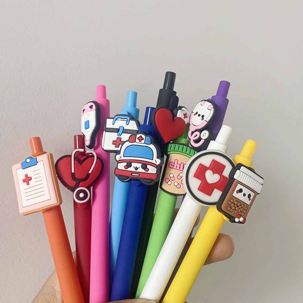 10pcs Nurse and Doctor Gel Pens, 0.5mm Black Ink Retractable Pens ...