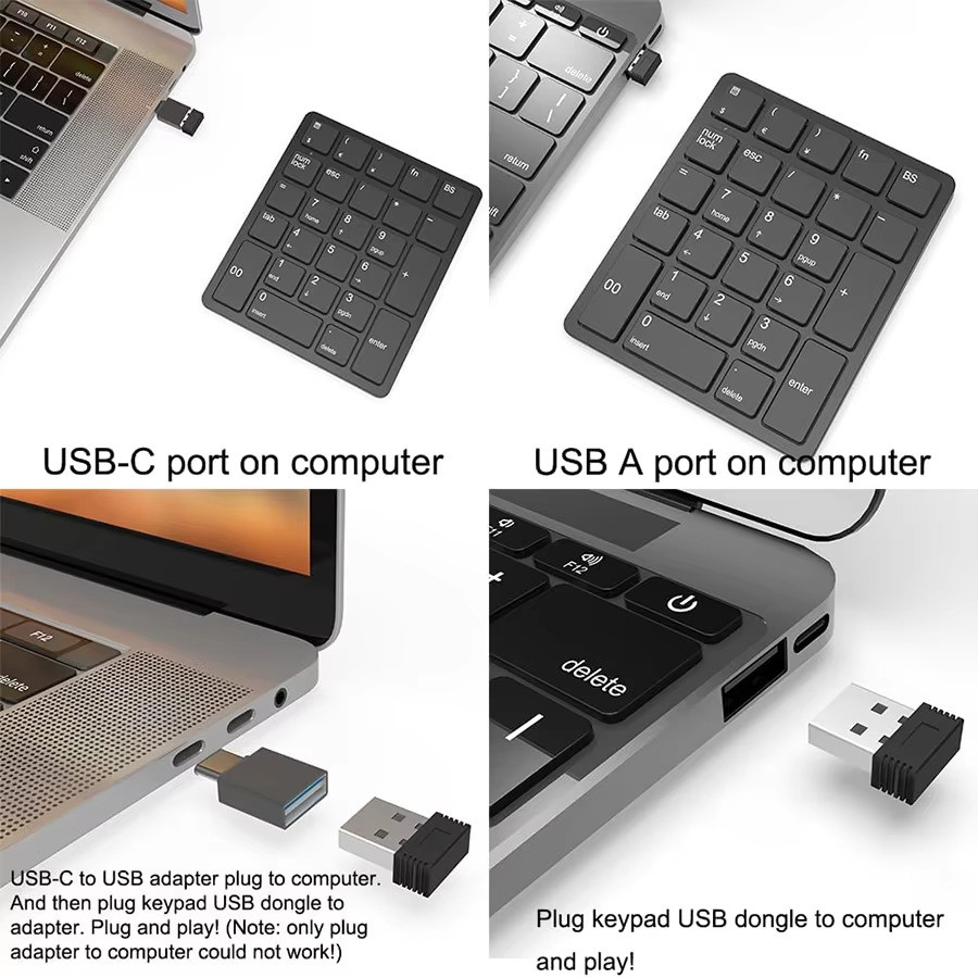 Jomaa Wireless Number Pads 26 Keys Portable Numeric Keypad 2.4 GHz ...