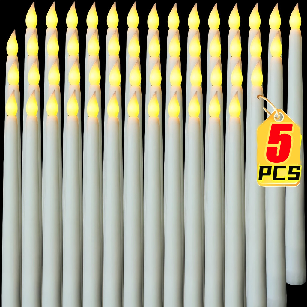 1/3/5Pcs Flameless LED Taper Candles / Battery Operated Candlesticks ...