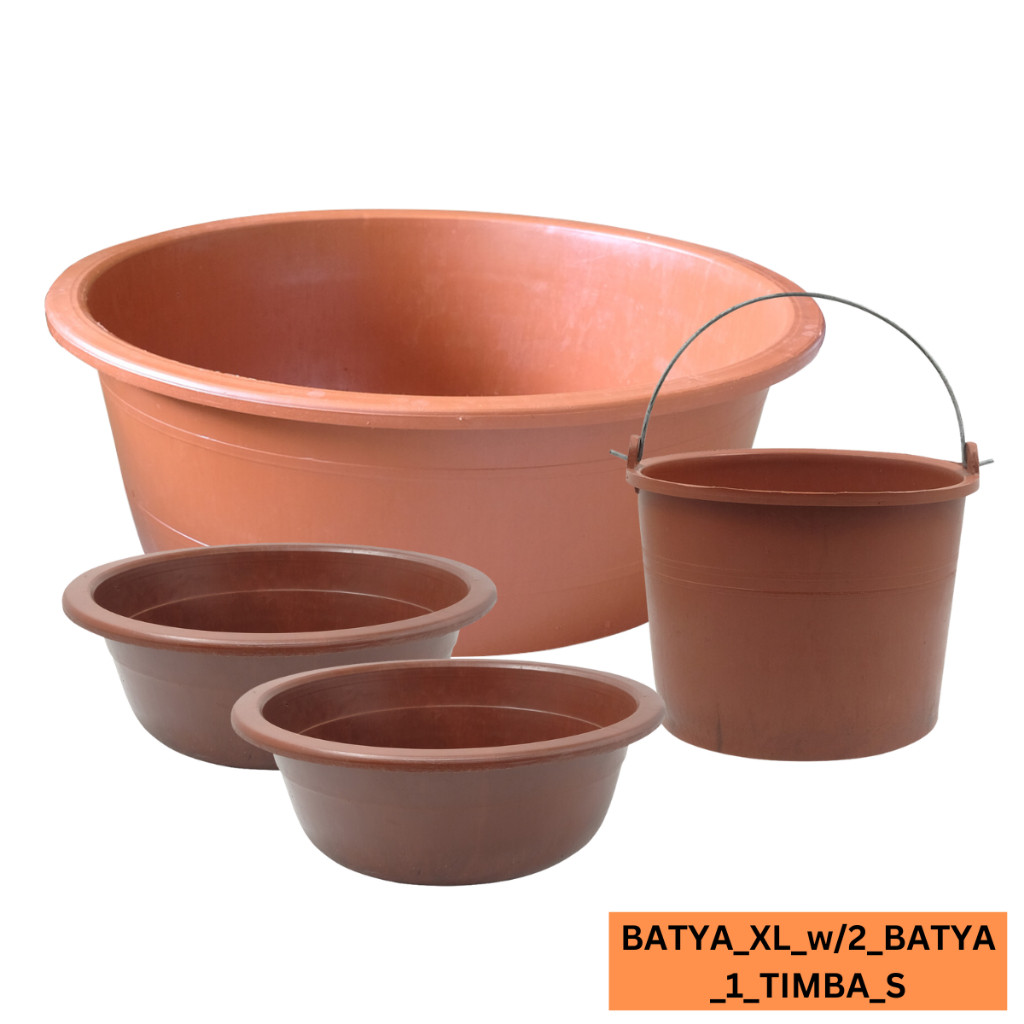 Industrial Grade Rubberized Plastic Basin 1 XL Batya w/ 2 Small Batya ...