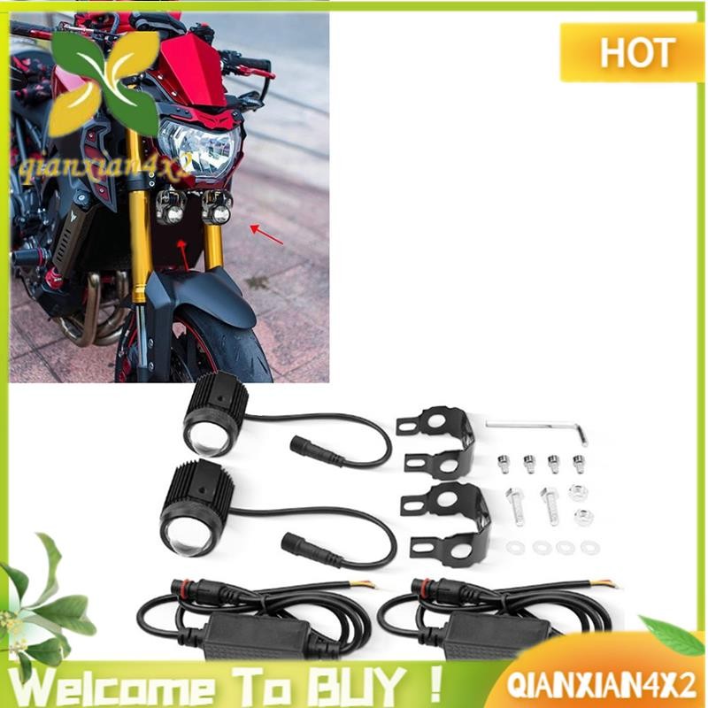 Motorcycle High Power Lens Spotlight 6500K LED Dual Color External ...