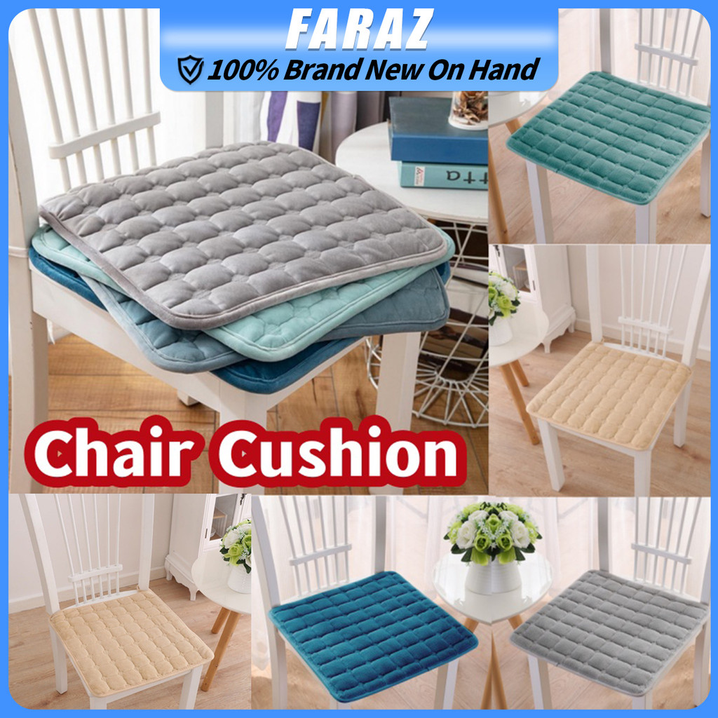 Solid Color Plush Chair Pad Square Furniture Chair Cushions Pad Flannel ...