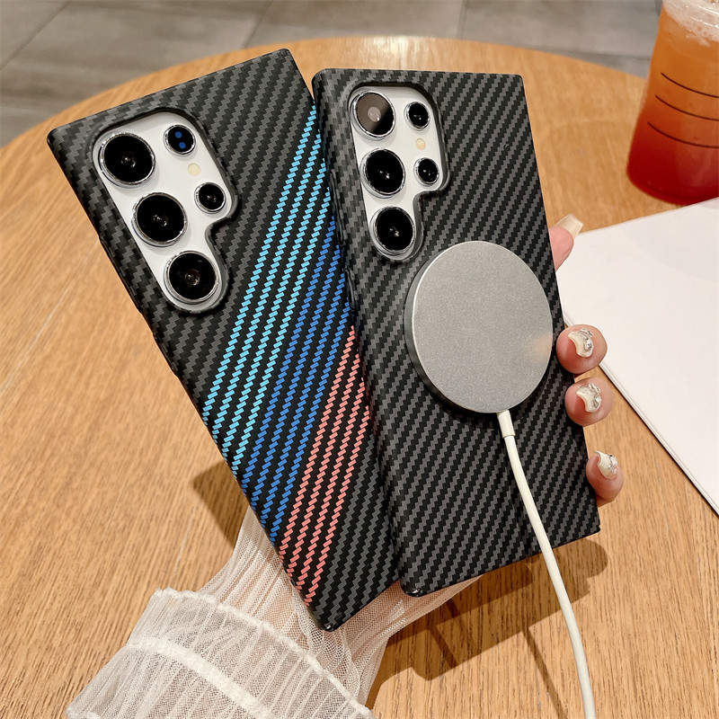 Ultra Thin Carbon Fiber Texture Magnetic For Case For Samsung S25 S24 S23 S22 Note 20 Ultra 10 ...