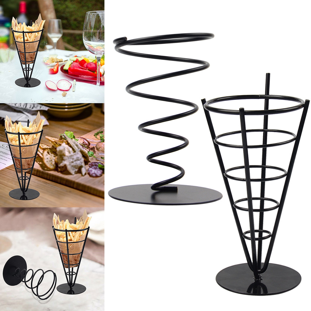 1 Set Buffet Cone French Fries Stand Ice Cream Rack Wrought Iron Cone ...