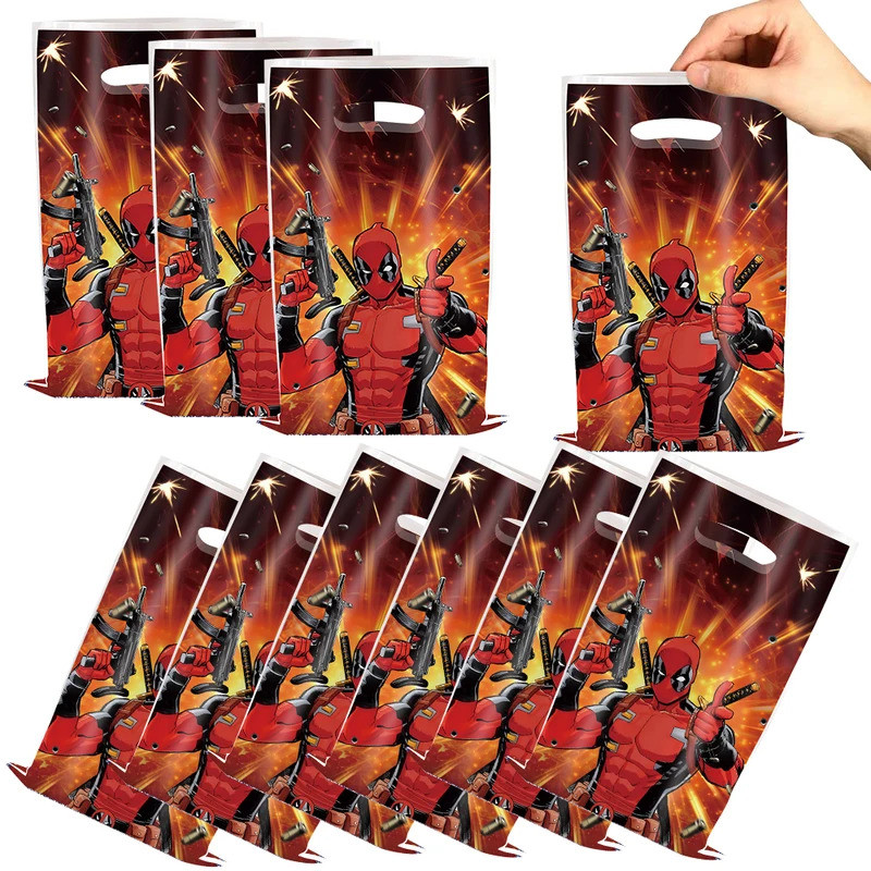 Deadpool and Wolverine Party plastics Gift Bags Kids Candy Treat Bag ...