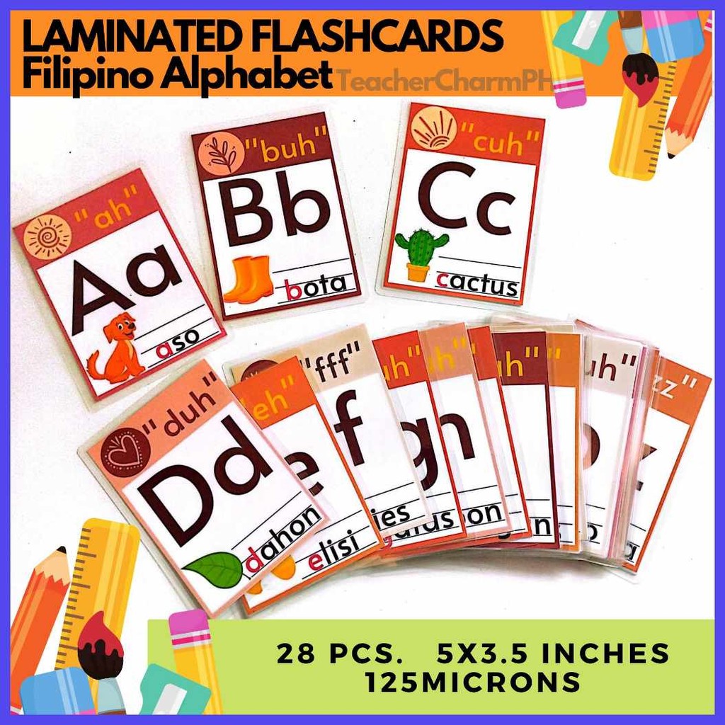 FILIPINO[P^ALPHABET[x]Laminated>jT)Educational}nF)Flashcards}Yw)28pcs ...