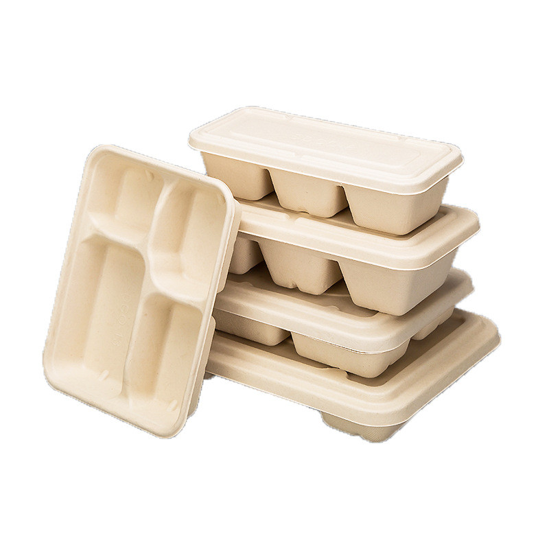 Sugarcane Pulp Bento Box Bagasse Food Container Biodegradable meal box ...
