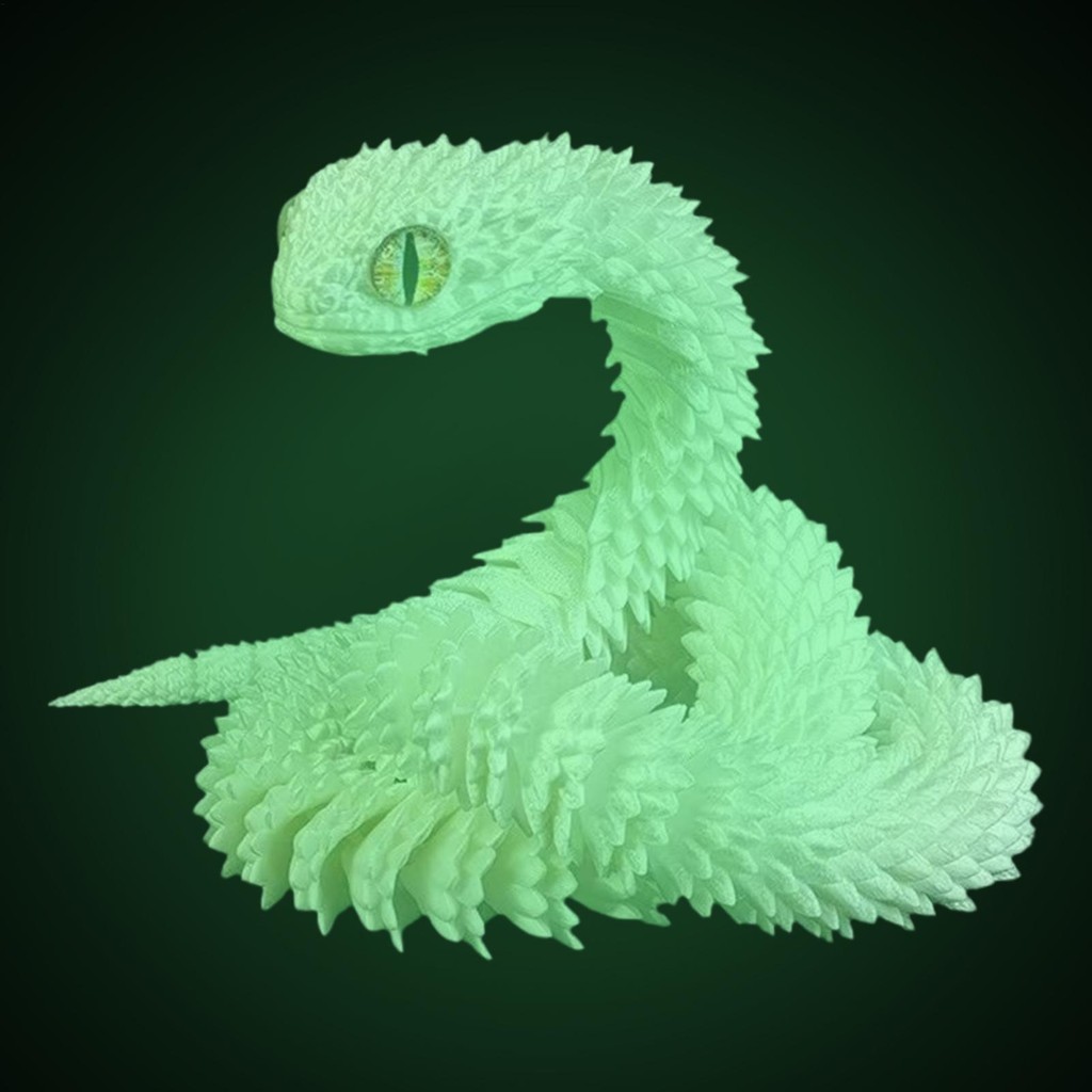Luminous Snake Toys 3D Printed Snake Model Toy With Movable Joints Glow ...