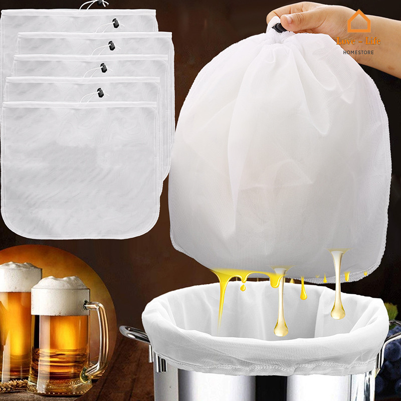 Portable Beer Brewing Polyester Strainer Pouch with Drawstring - Home ...