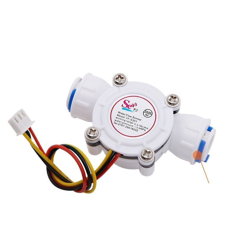 ♒Water flow sensor Water dispenser flow sensor 3-point quick connection ...