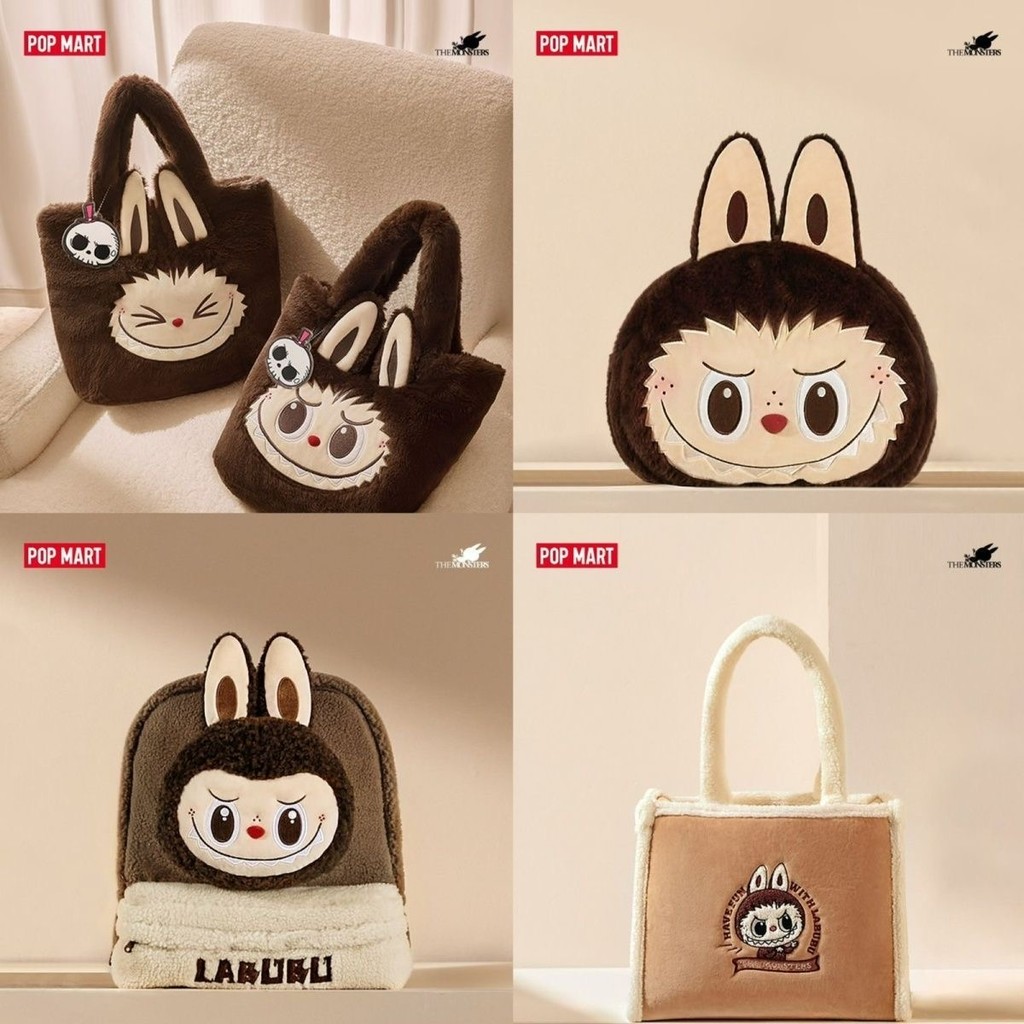 [Genuine] PopMart LABUBU Bag Classic Series Plush Tote Big Head Double ...