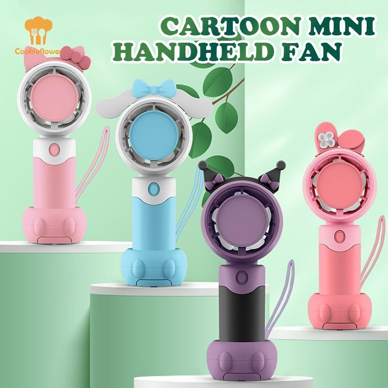 CKFR Cute Hello Kitty Kuromi Mini Fan Cartoon Portable Handheld Fan USB ...