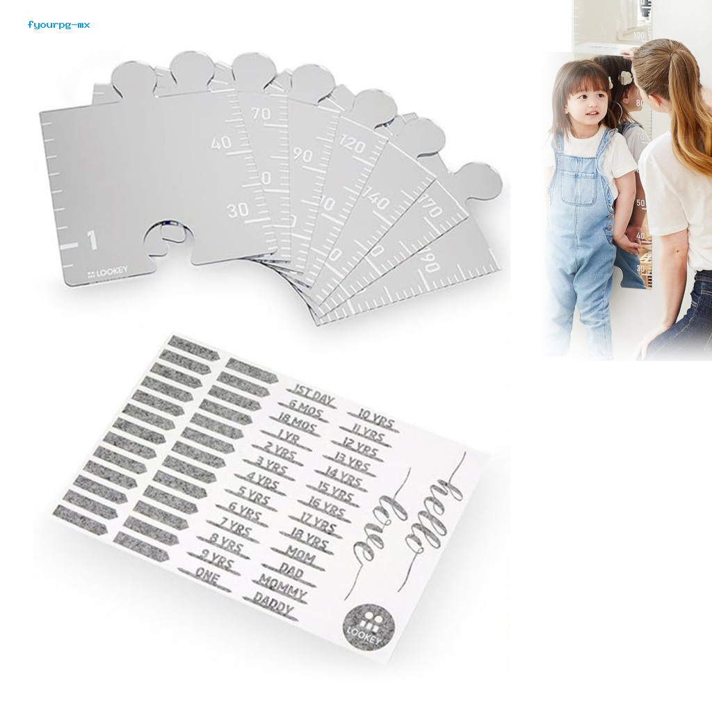 fyourpg Kids Growth Chart Mirror Wall-mounted Growth Chart 7pcs Acrylic ...